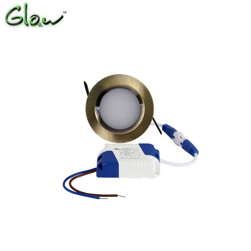 LED Panel | Round | 220V AC 4W | 60mm | Warm White | Brown Frame | Glow ...