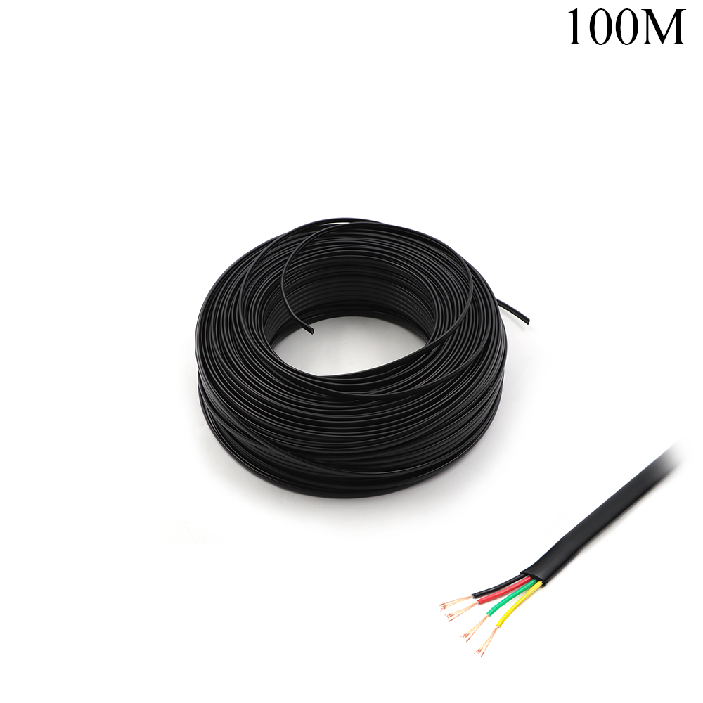 Telephone Cable | Flat | 4C | 100M | Black | Electronics Katrangi Trading